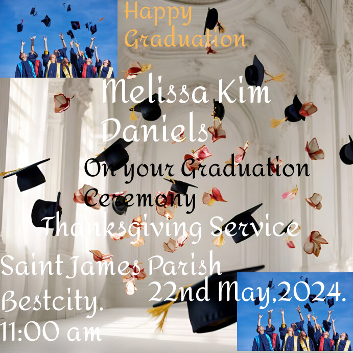 Grey Joyful Graduation Commencement Flyer In Template | PosterMyWall