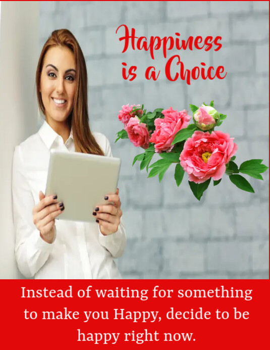 Grey Joyful Happiness Flyer (us Letter, happiness is a choice ...