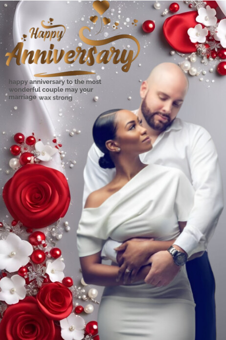 Grey Joyful Happy Anniversary Poster Template | PosterMyWall