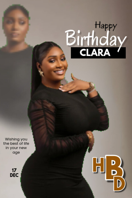 Grey Joyful Happy Birthday Templates Poster | PosterMyWall