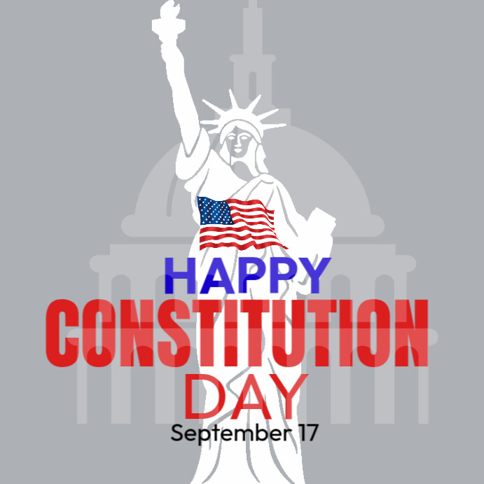 Plantilla de Grey Joyful Happy Constitution Day Template Instagram Post ...