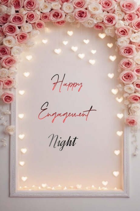 Copy of Grey Joyful Happy Engagement Night Poster | PosterMyWall