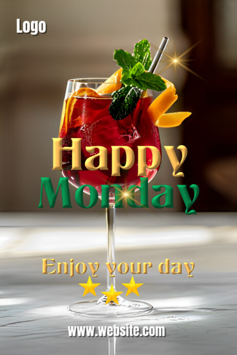 Grey Joyful Happy Monday Poster Template | PosterMyWall