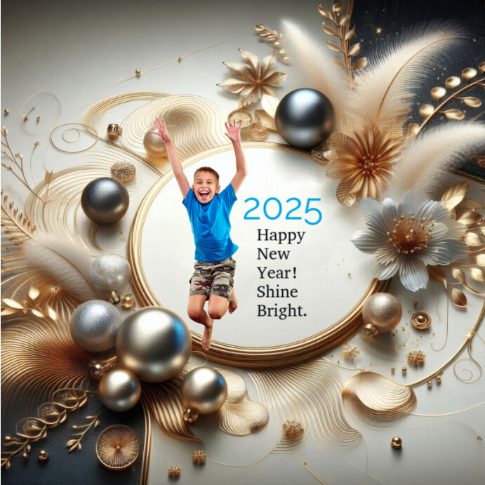 Copy of Grey Joyful Happy New Year! Shine Bright Instagram Post ...