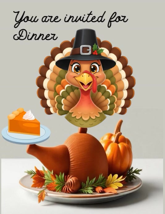 Grey Joyful Happy Thanksgiving Flyer (us Letter), thanksgiving card ...