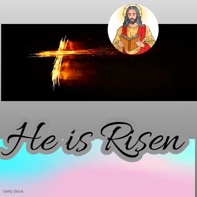 Copy of Grey Joyful He Is Risen, Easter Design Instagram Post | PosterMyWall