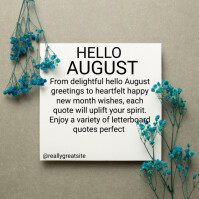 Hello August Poster Template | PosterMyWall