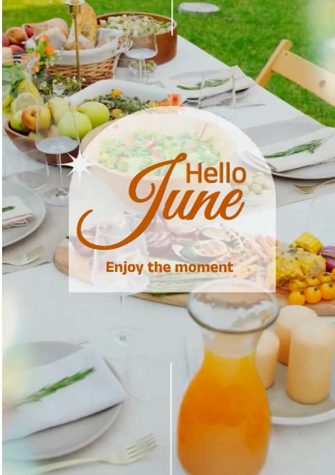 Grey Joyful Hello June A4 Template | PosterMyWall