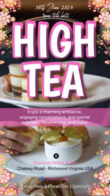 Copy of Grey Joyful High Tea Video Ad Instagram Story | PosterMyWall