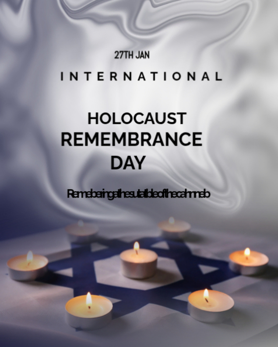 Grey Joyful Holocaust Remembrance Day Instagram Portrait Template ...