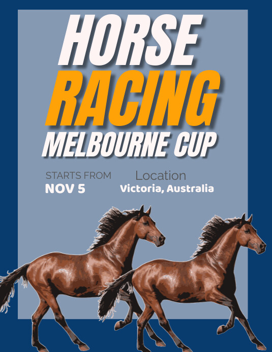 Copy of Grey Joyful Horse Racing Flyer (us Letter) | PosterMyWall