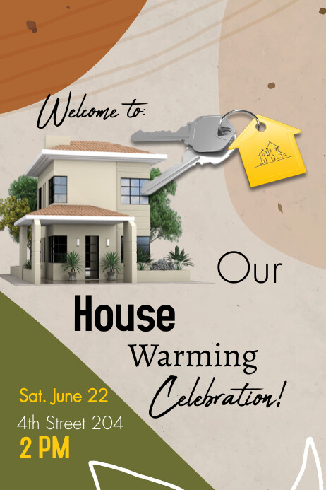 Grey Joyful House Warming Poster Template | PosterMyWall