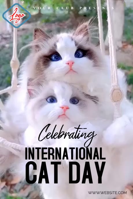 Plantilla de Grey Joyful International Cat Day Poster | PosterMyWall
