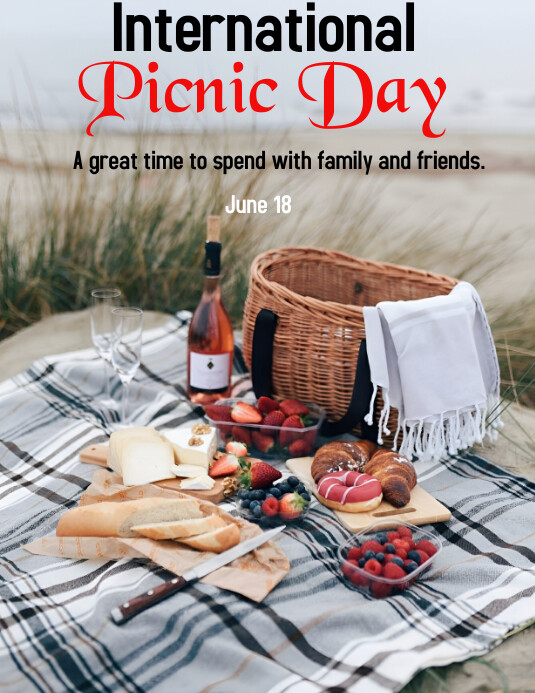 Grey Joyful International Picnic Day Flyer ( Template | PosterMyWall