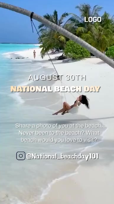 Plantilla de Grey Joyful National Beach Day Design Instag | PosterMyWall