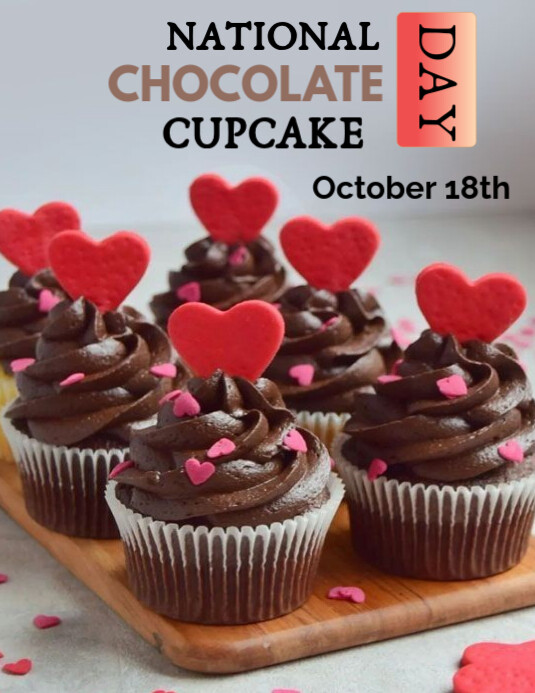 Copy of Grey Joyful National Chocolate Cupcake Day Design Template ...