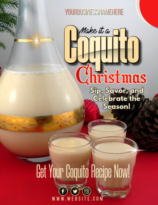 Grey Joyful National Coquito Day Flyer (us Letter) Template | PosterMyWall