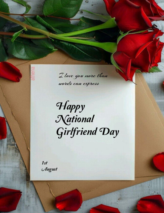 Grey Joyful National Girlfriend Day Flyer (us Letter) Template ...