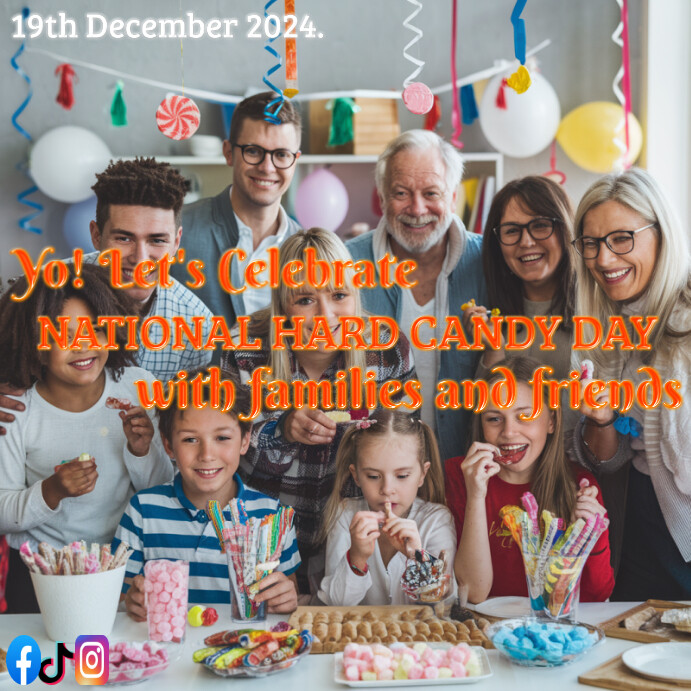 Grey Joyful National Hard Candy Day Celebration Flyer Instagram Post ...