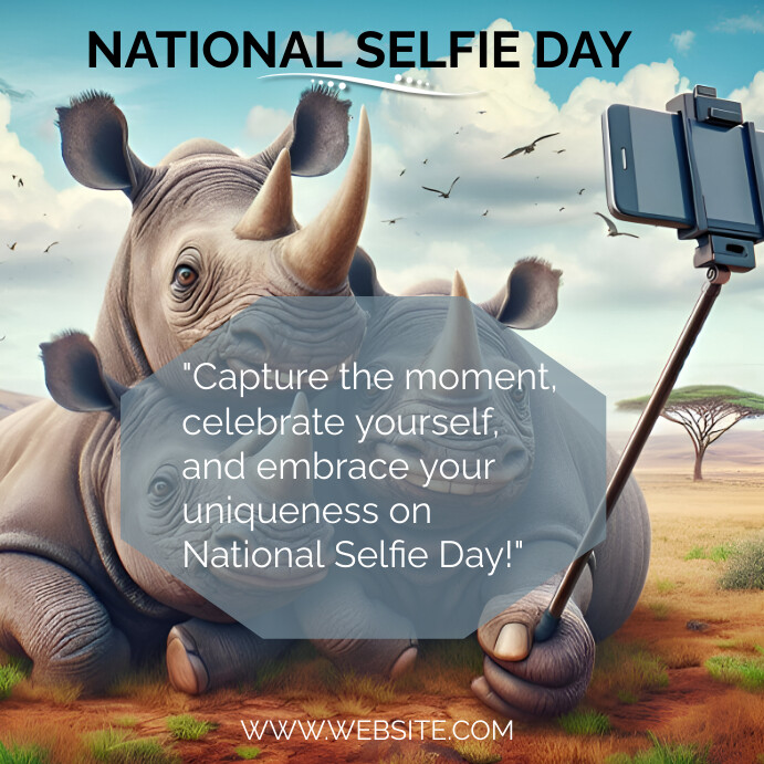 Grey Joyful National Selfie Day Instagram Pos Template | PosterMyWall