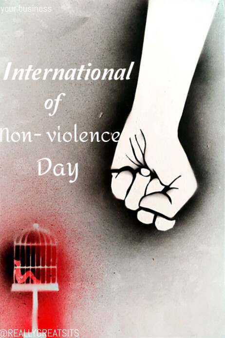 Copy of Grey Joyful Non Violence Poster | PosterMyWall