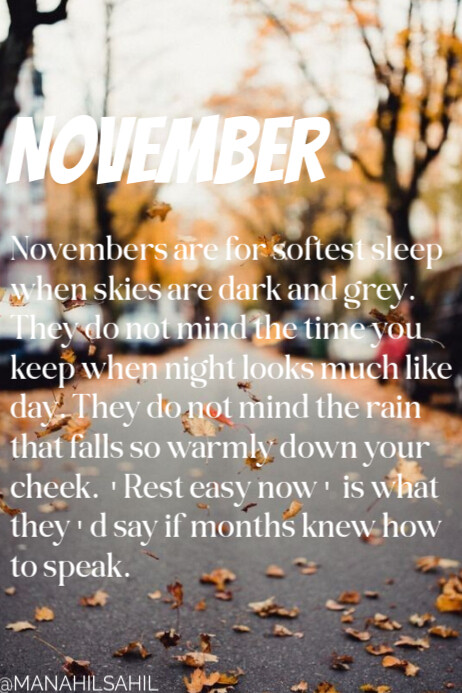 Grey Joyful November Card Poster Template | PosterMyWall