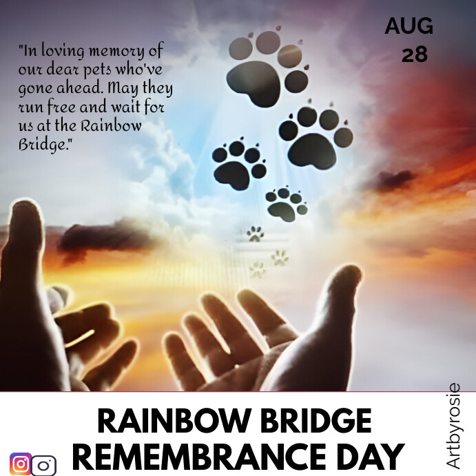 Copy of Grey Joyful Rainbow Bridge Remembrance Day Te | PosterMyWall