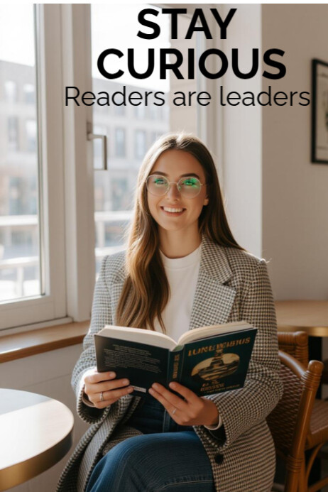 Grey Joyful Readers Are Leaders Poster templaat | PosterMyWall