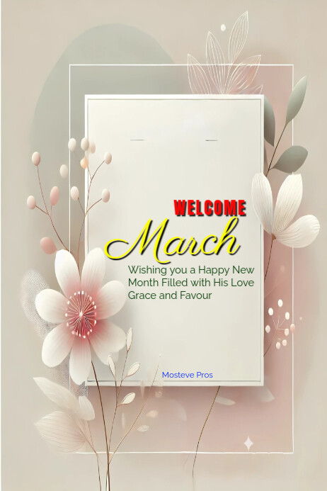 Copy of Grey Joyful Red Illustrative Welcome March Poster | PosterMyWall