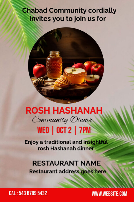Grey Joyful Rosh Hashanah Poster Template | PosterMyWall