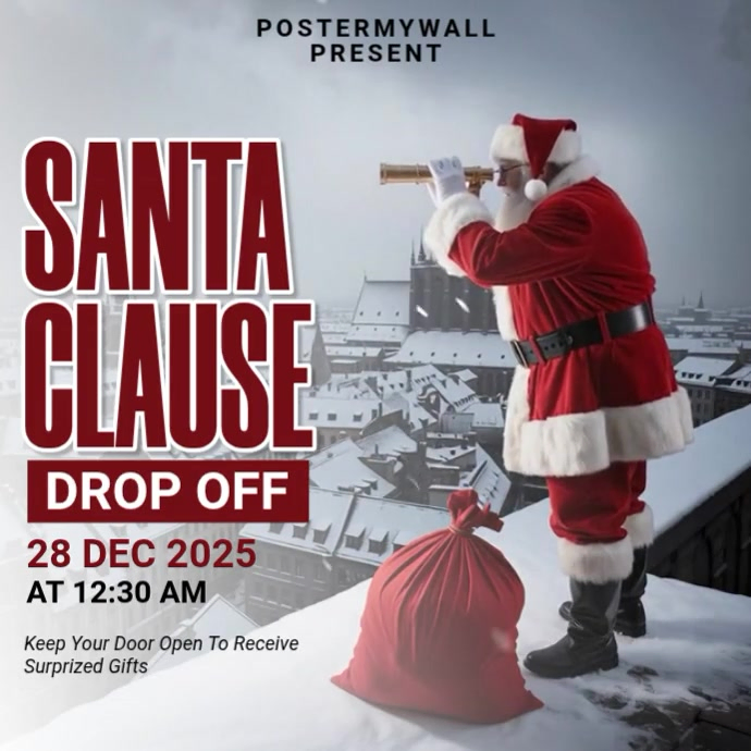 Copy of Grey Joyful Santa Clause Drop Off Gift Instagram Post ...