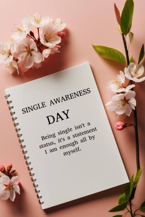 Grey Joyful Single Awareness Day Pinterest Graphic Template | PosterMyWall