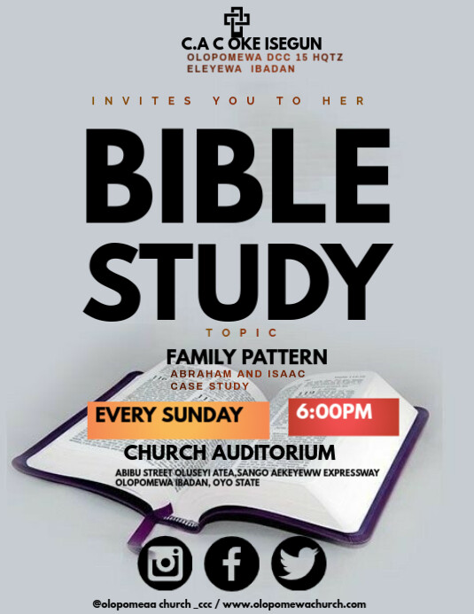 Grey Joyful Sunday Bible Study Service Flyer (us Letter) Template ...