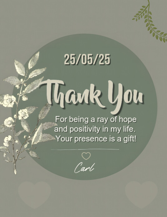 Grey Joyful Thank You Flyer (us Letter) Template | PosterMyWall