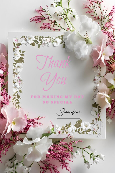 Grey Joyful Thank You Greetings Card Poster Template | PosterMyWall