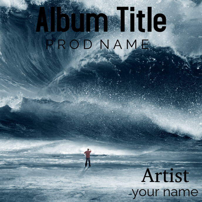 Grey Joyful Waves Album Cover Template | PosterMyWall