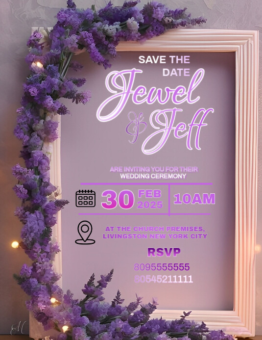 Grey Joyful Wedding Invitation Flyer (us Letter) Template | PosterMyWall