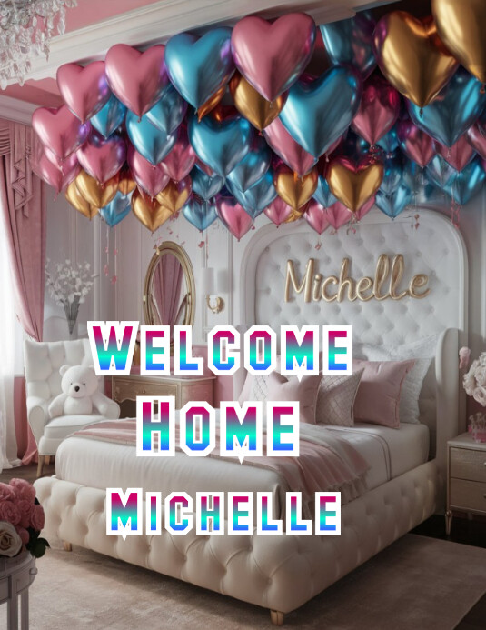 Grey Joyful Welcome Home Flyer (us Letter) Template | PosterMyWall