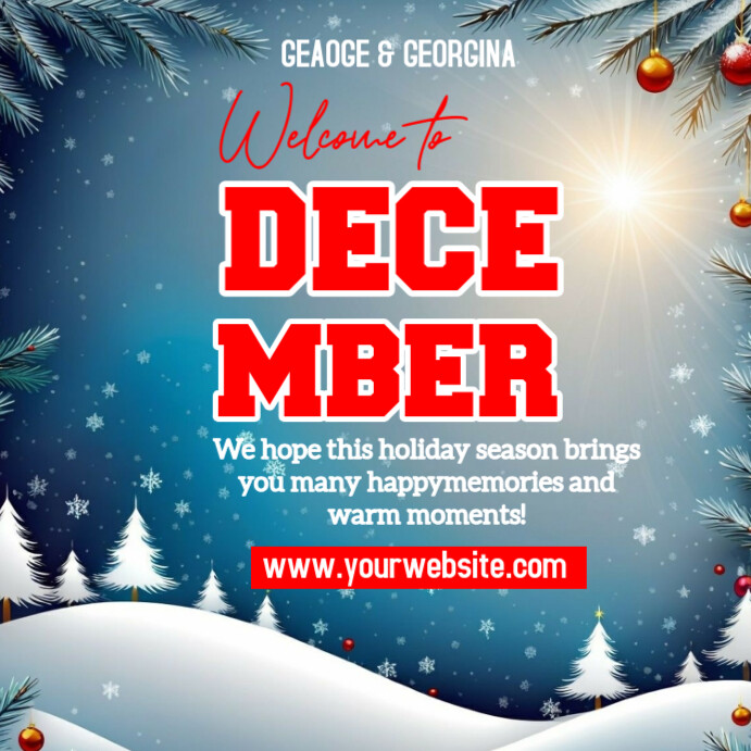 Grey Joyful Welcome To December Instagram Post Template | PosterMyWall