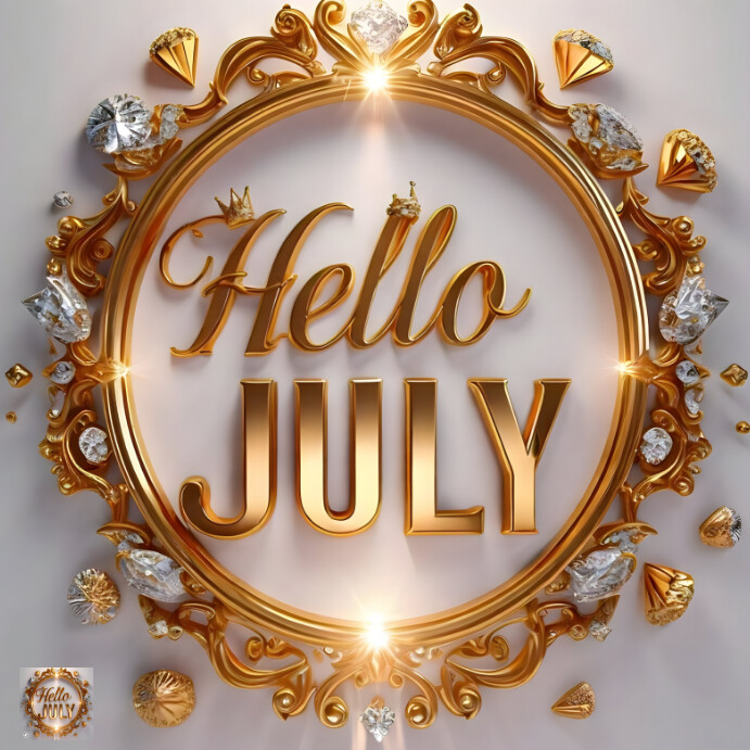 Grey Joyful Welcome To July Template Instagra | PosterMyWall