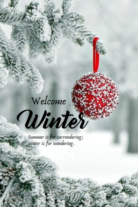 Grey Joyful Welcome Winter Poster Template | PosterMyWall