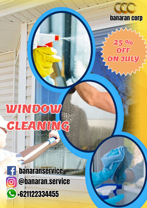 Copy of Grey Joyful Window Cleaning Service A4 | PosterMyWall