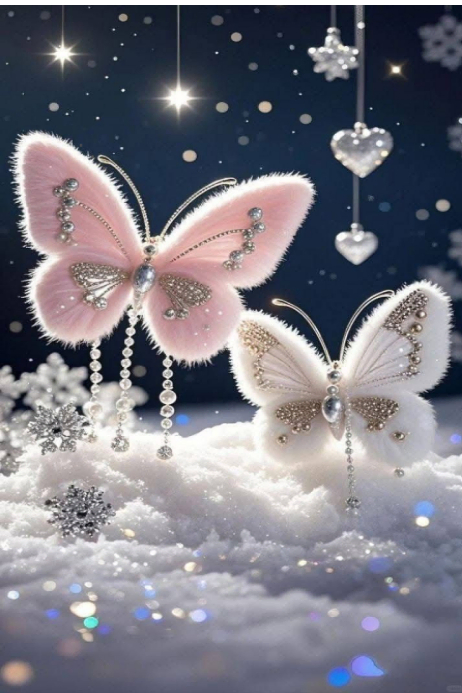 Grey Joyful Winter Butterflies Poster Template | PosterMyWall