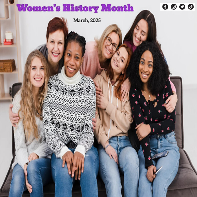 Grey Joyful Women History Month Instagram Post Template | PosterMyWall