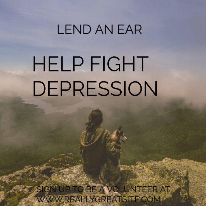 Copy of Grey Lend An Ear,help Fight Depression Instagram Post ...