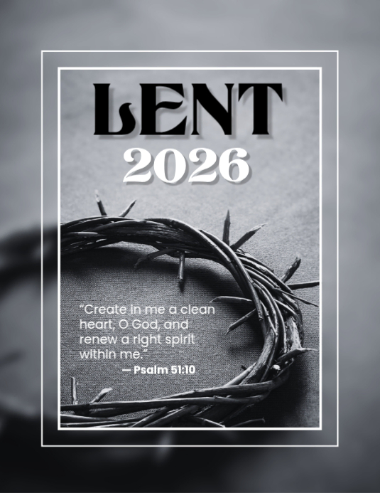 Grey Lent Flyer Template | PosterMyWall