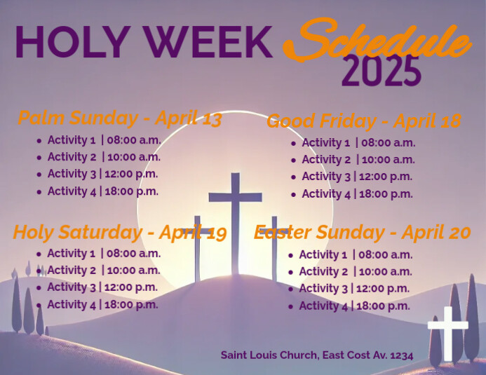 Copy of Grey List-based Purple Holy Week Flyer (us Letter) | PosterMyWall