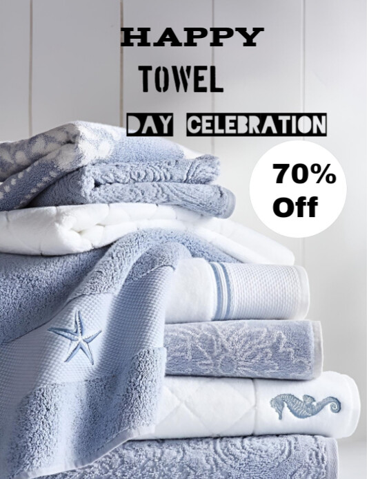 Grey List-based Towel Day Celebration Flyer (us Letter) Templat ...