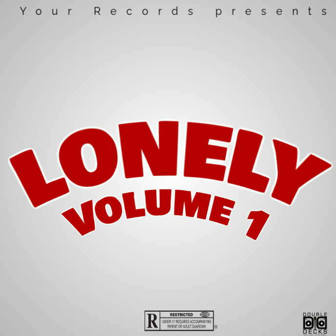 Grey Lonely Red Gradient Album Cover Template | PosterMyWall