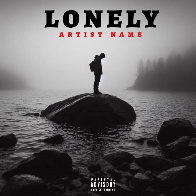 Modèle Grey Lonely Sad Man With Fog Song Cover Albu | PosterMyWall